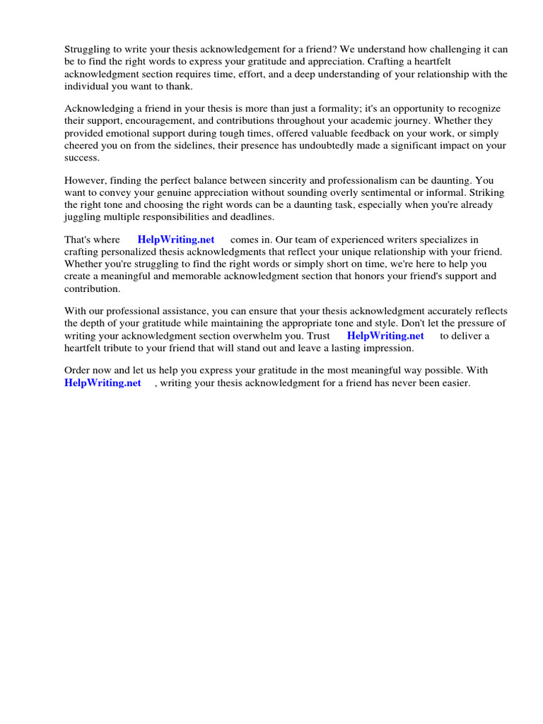 Acknowledgement Thesis Friend | PDF | Thesis | Receiver Operating ...