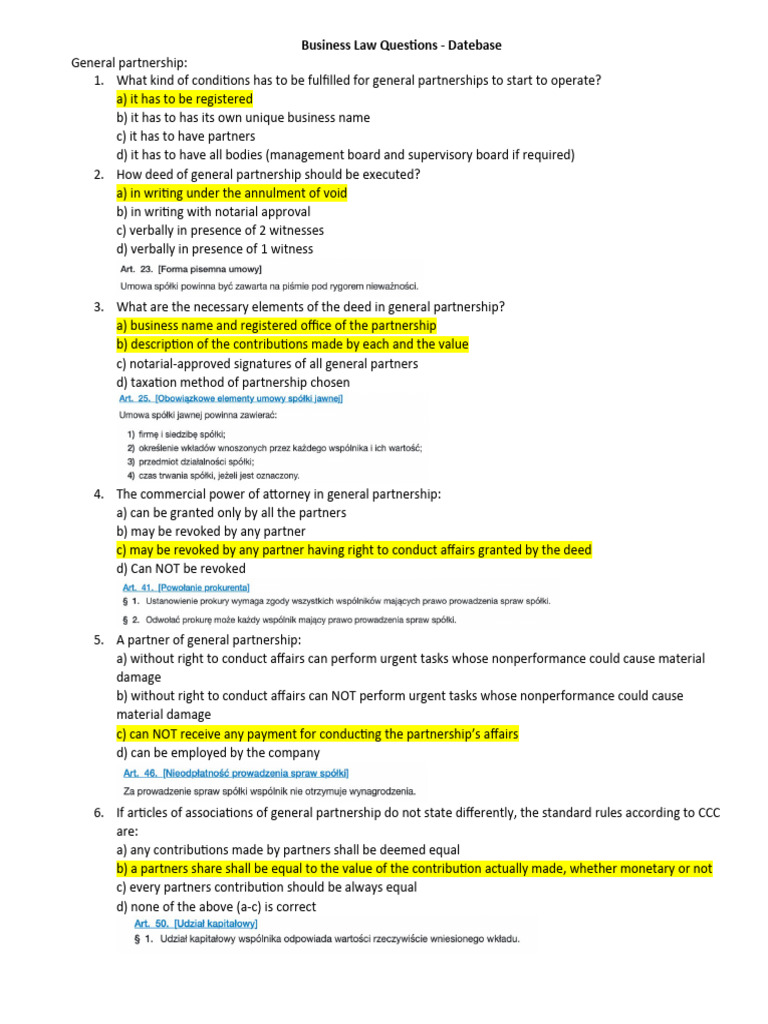 General Partnership Law Overview | PDF | Partnership | Joint Stock Company
