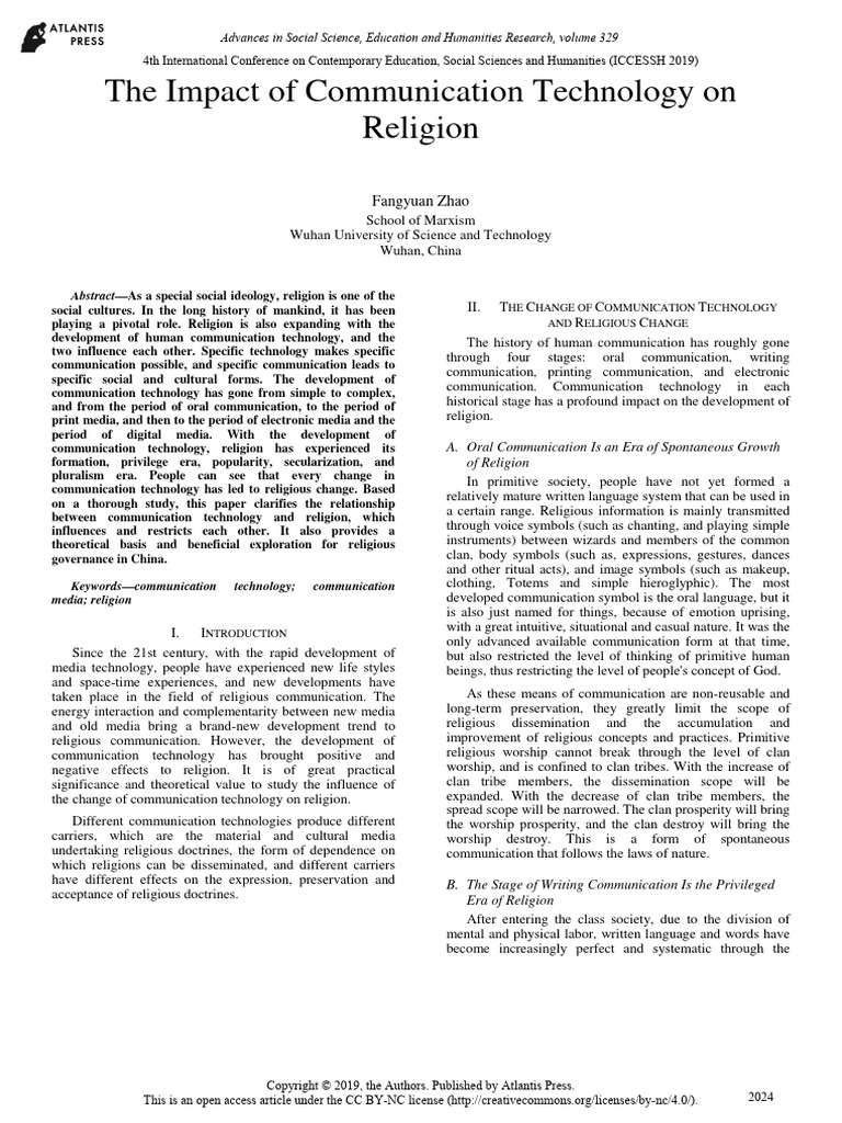 The Impact of Communication Technology On Religion | PDF ...