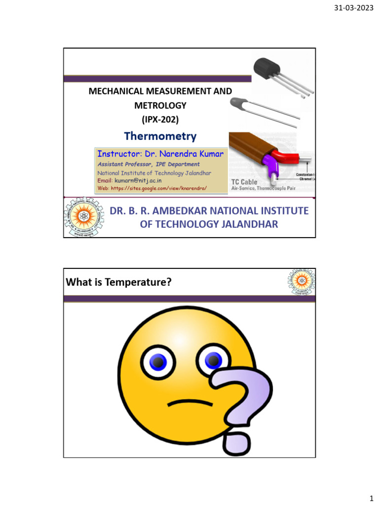 03 Thermometry | PDF | Thermocouple | Thermal Expansion