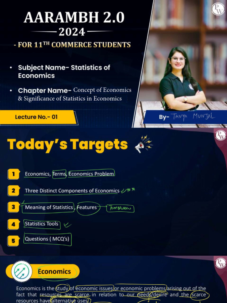 Concept of Economics & Significance of Statistics in Economics 01 ...