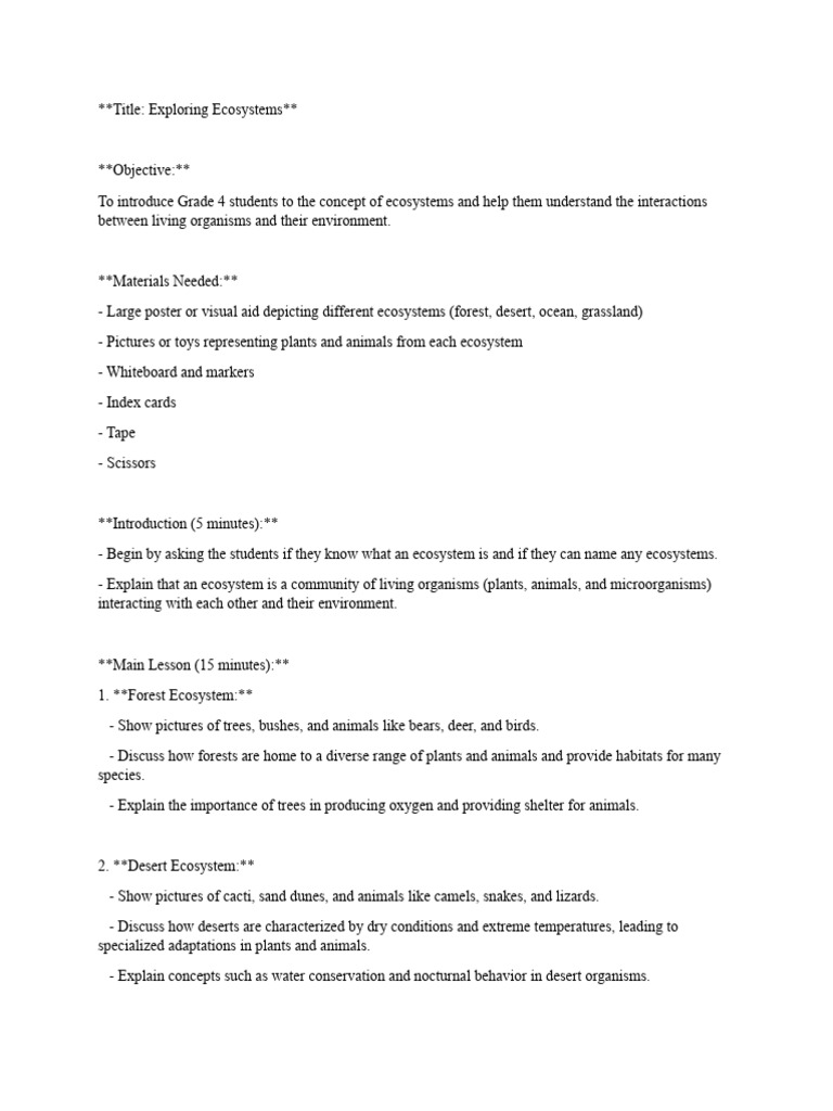 Exploring Ecosystems | PDF | Ecosystem | Desert