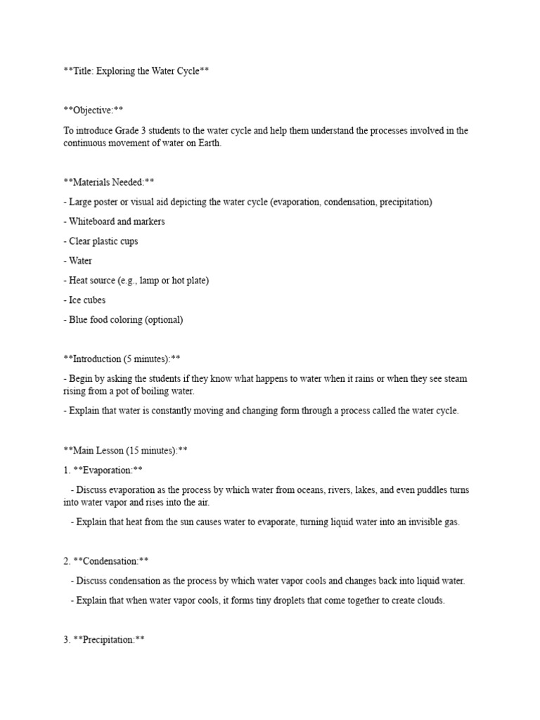 Exploring The Water Cycle | Download Free PDF | Water | Water Cycle