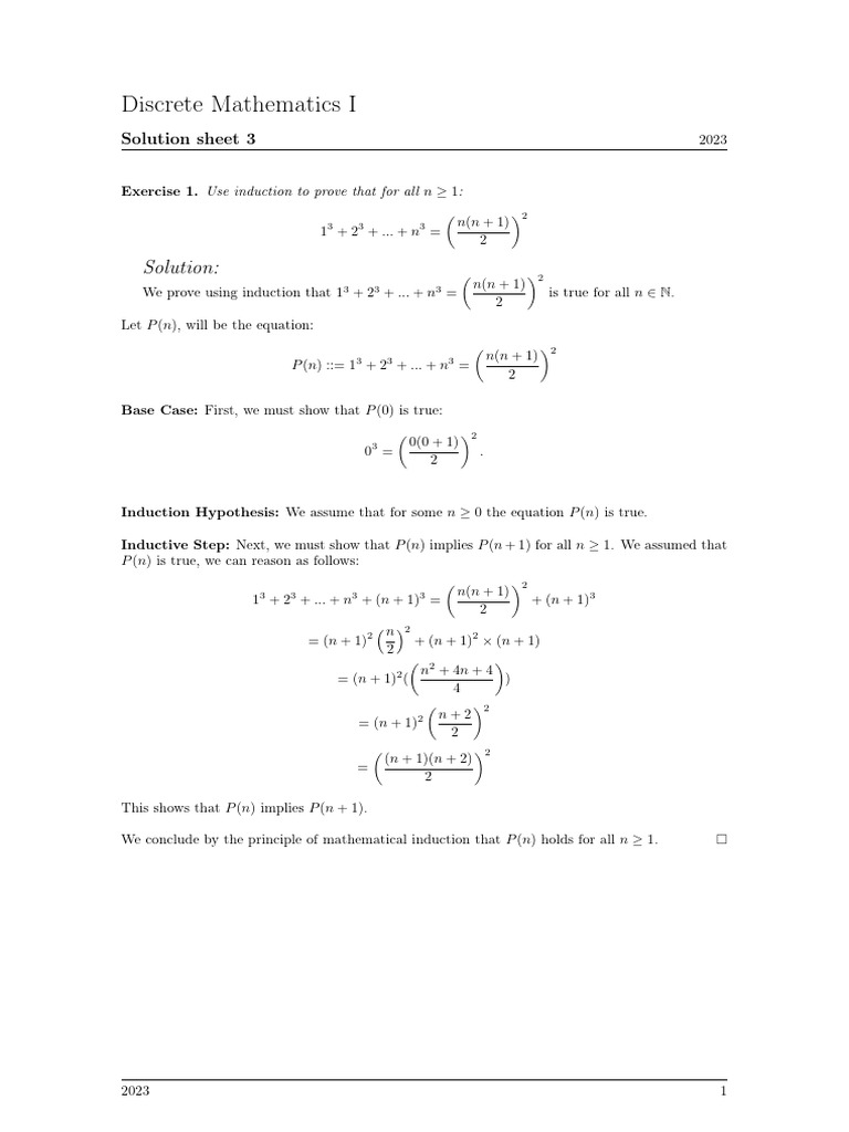 Discrete Mathematics I: Solution | Download Free PDF | Mathematical ...