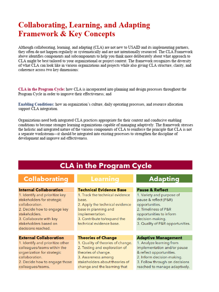 CLA Maturity Tool (Key Concepts-Spectrums-Scoresheet) V1.0 | PDF ...