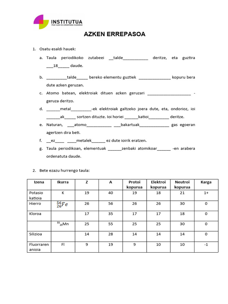 Azterketarako Errepasoa - Docx Fitxategiaren Kopia | PDF