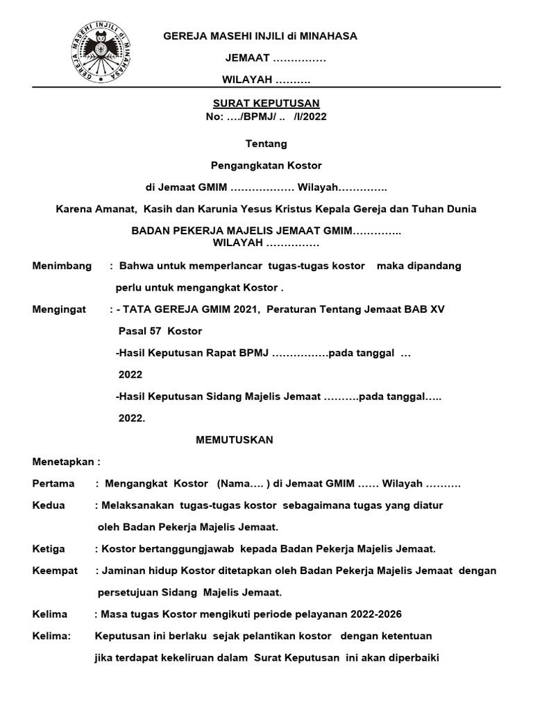 Nomor 1 SK Kostor | PDF | Pengelolaan Keuangan & Uang