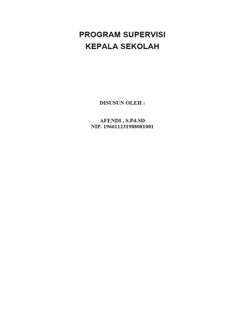 Contoh Program Supervisi Lengkap | PDF