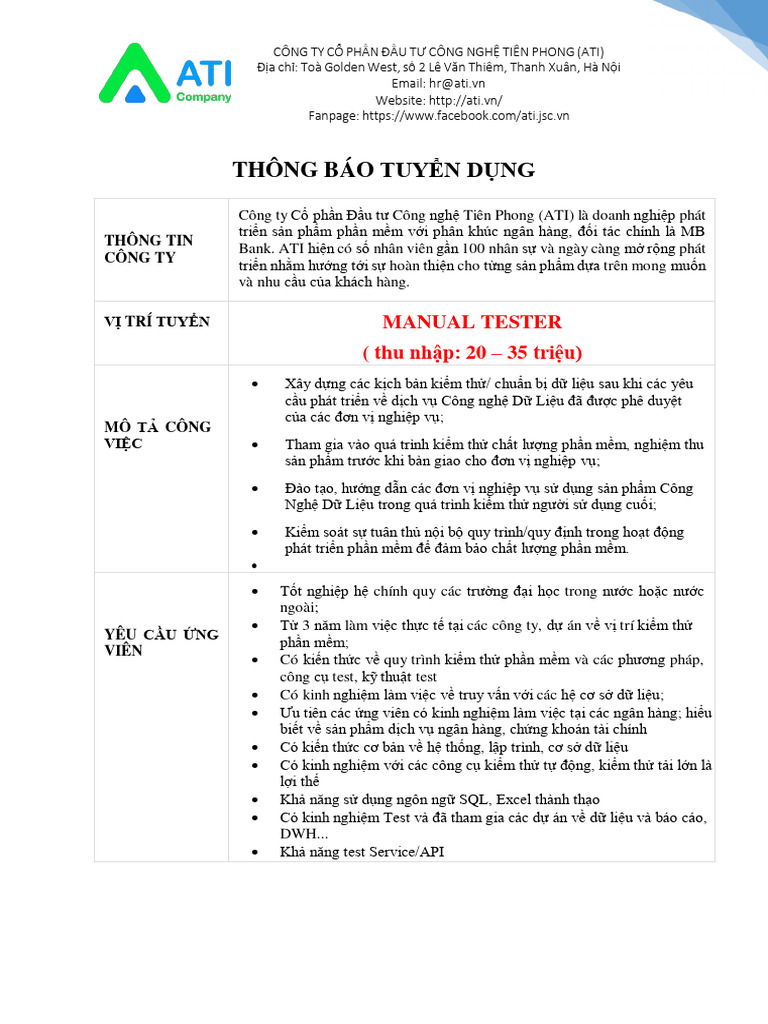 ATI Manual Tester LVL | PDF