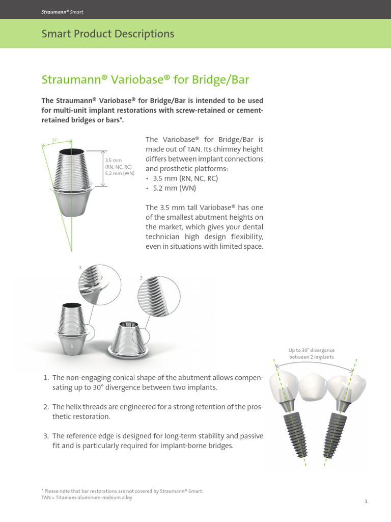 490.226 SmartM Variobase For Bridge Bar en | PDF | Dental Implant ...