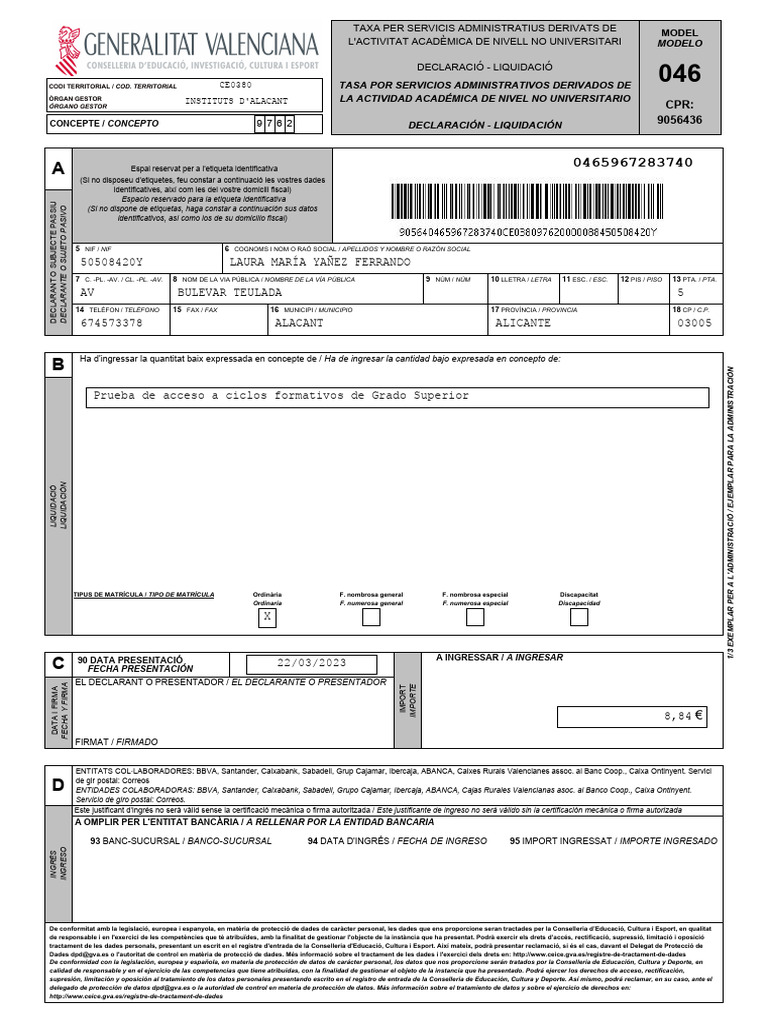 Pago Tasa | PDF | Servicios financieros | Bancario