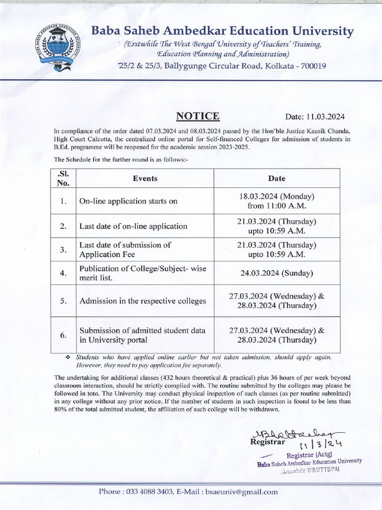 Admission Notice 4th | PDF