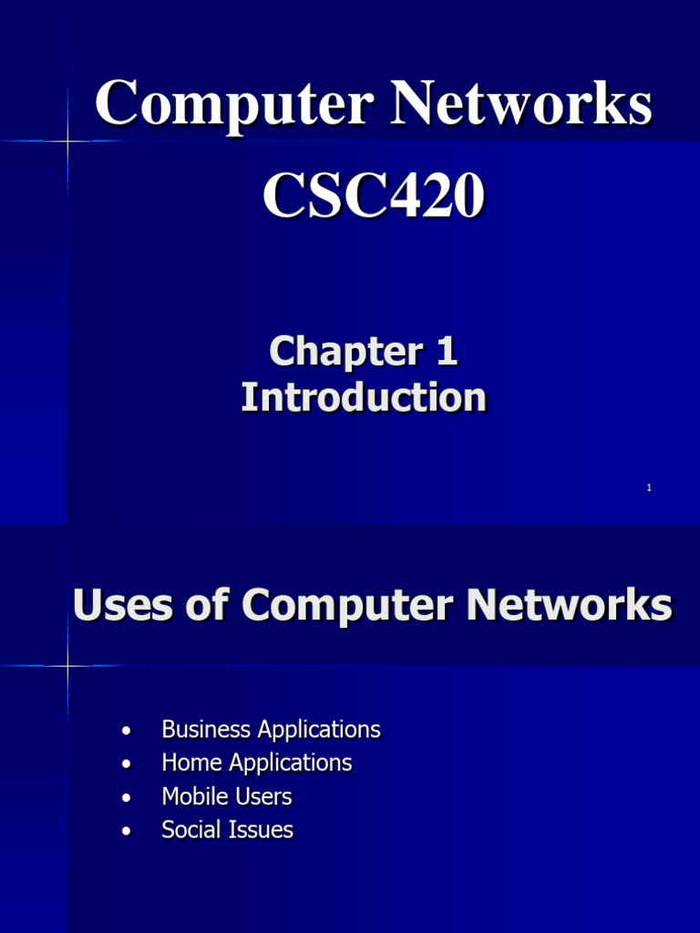 Chapter 1 - Introduction - Part 1 | PDF | Network Topology | Computer ...