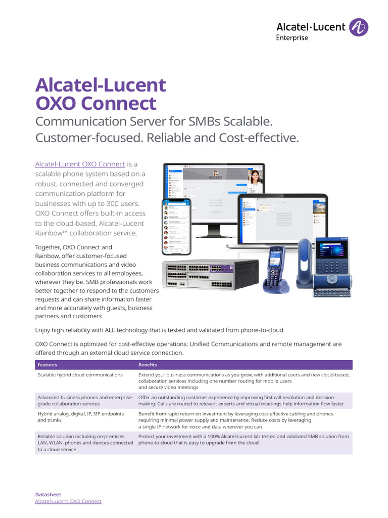 Oxo Connect SMB Datasheet en | PDF | Session Initiation Protocol ...