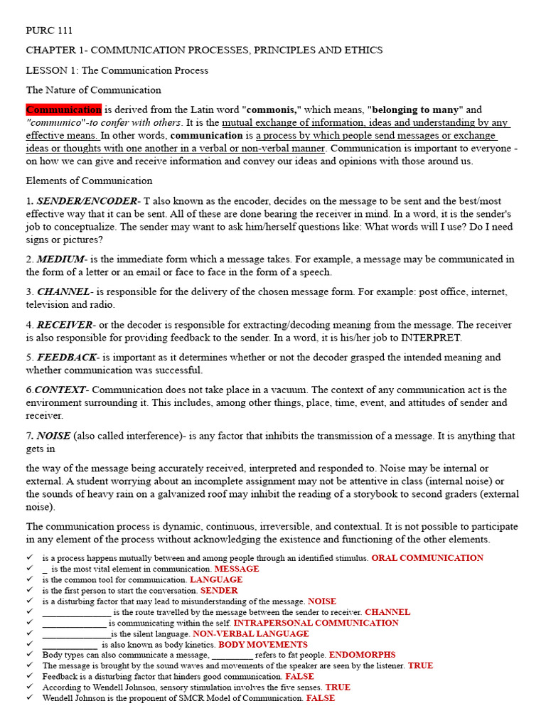 PURC-111-PRELIMS | PDF | Communication | Nonverbal Communication