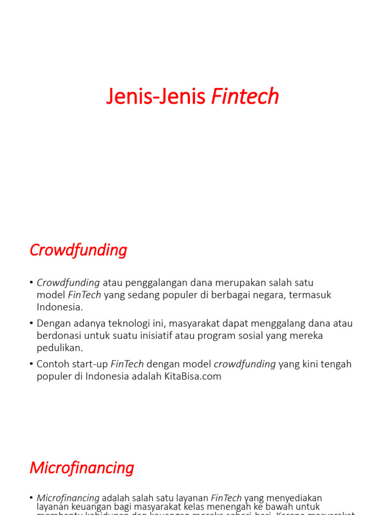 10 - Jenis-Jenis Fintech | PDF