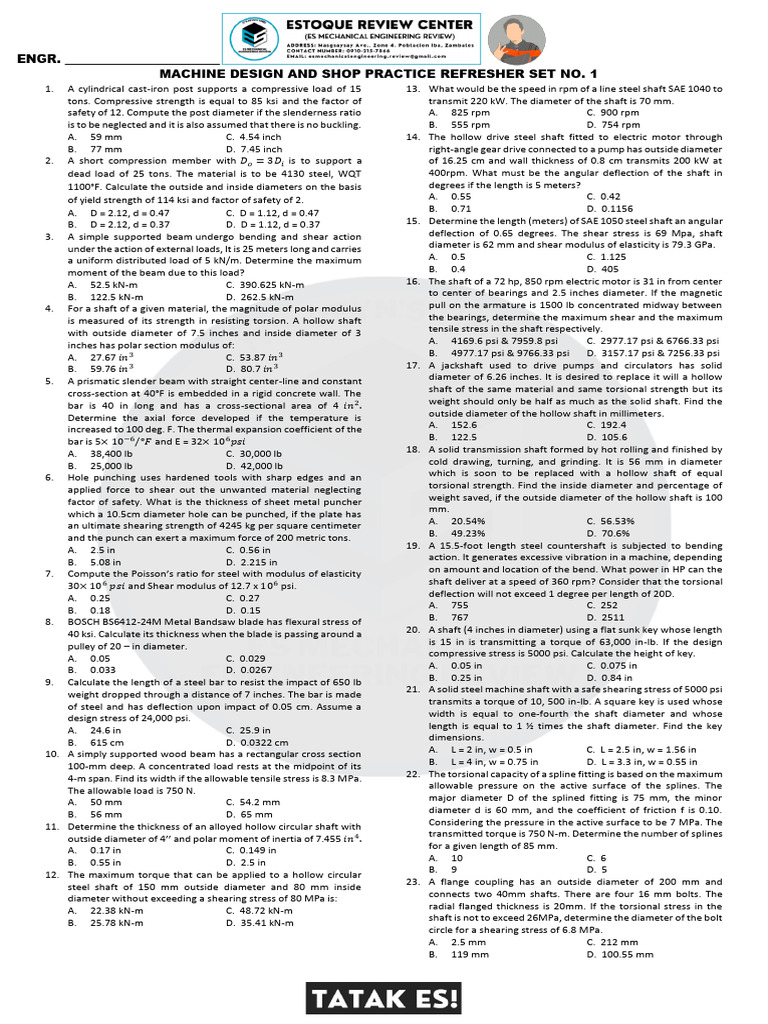 Refresher No.1 (MDSP) | PDF | Gear | Belt (Mechanical)