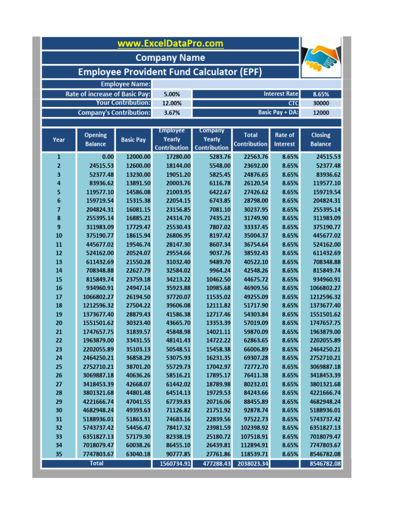 Employee-Provident-Fund-Calculator | PDF | Interest | Personal Finance