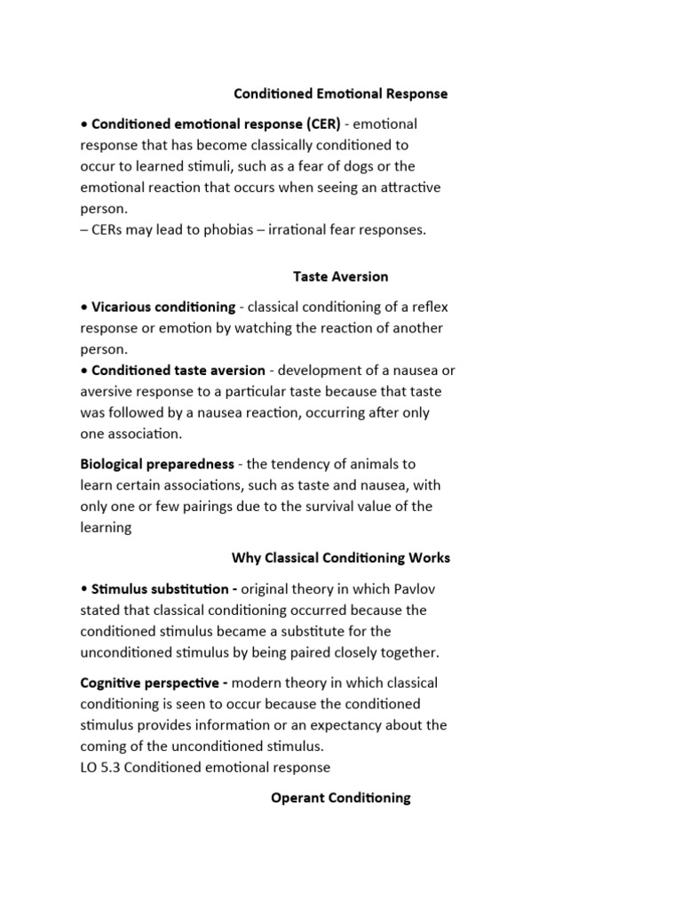 Conditioned Emotional Response | Download Free PDF | Reinforcement ...