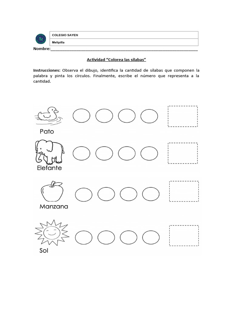 Colorea las sílabas | PDF