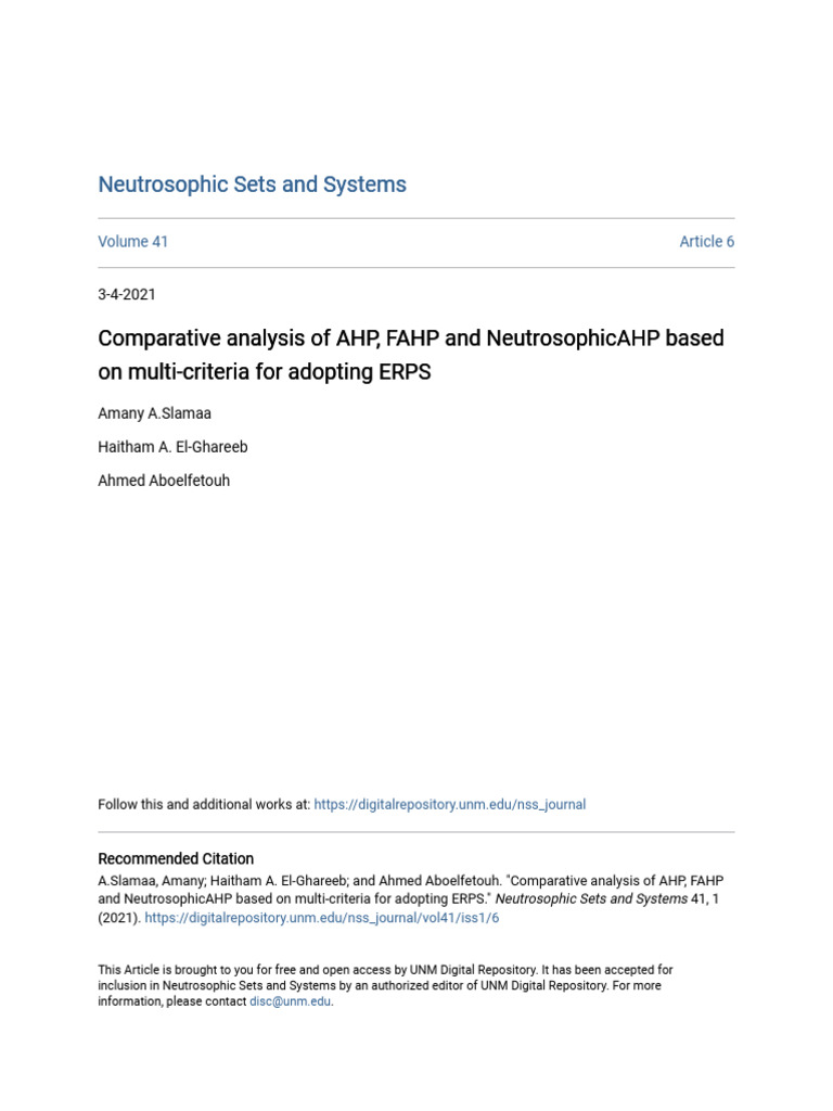 Comparative Analysis of AHP, FAHP and NeutrosophicAHP Based | Download ... Comparative Analysis of AHP, FAHP and NeutrosophicAHP Based | Download ...