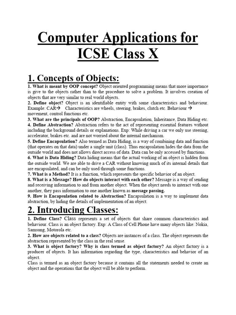 Definations Pdf Class Computer Programming Java Programming