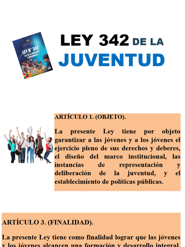 R - Ley 342 de La Juventud | PDF | Bolivia | La dependencia de sustancias
