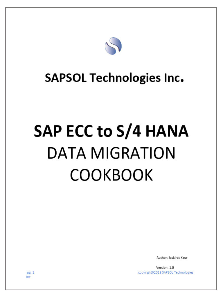 Data Migration Cookbook - SAP ECC To SAP S - 4HANA | PDF | Databases | Information Science