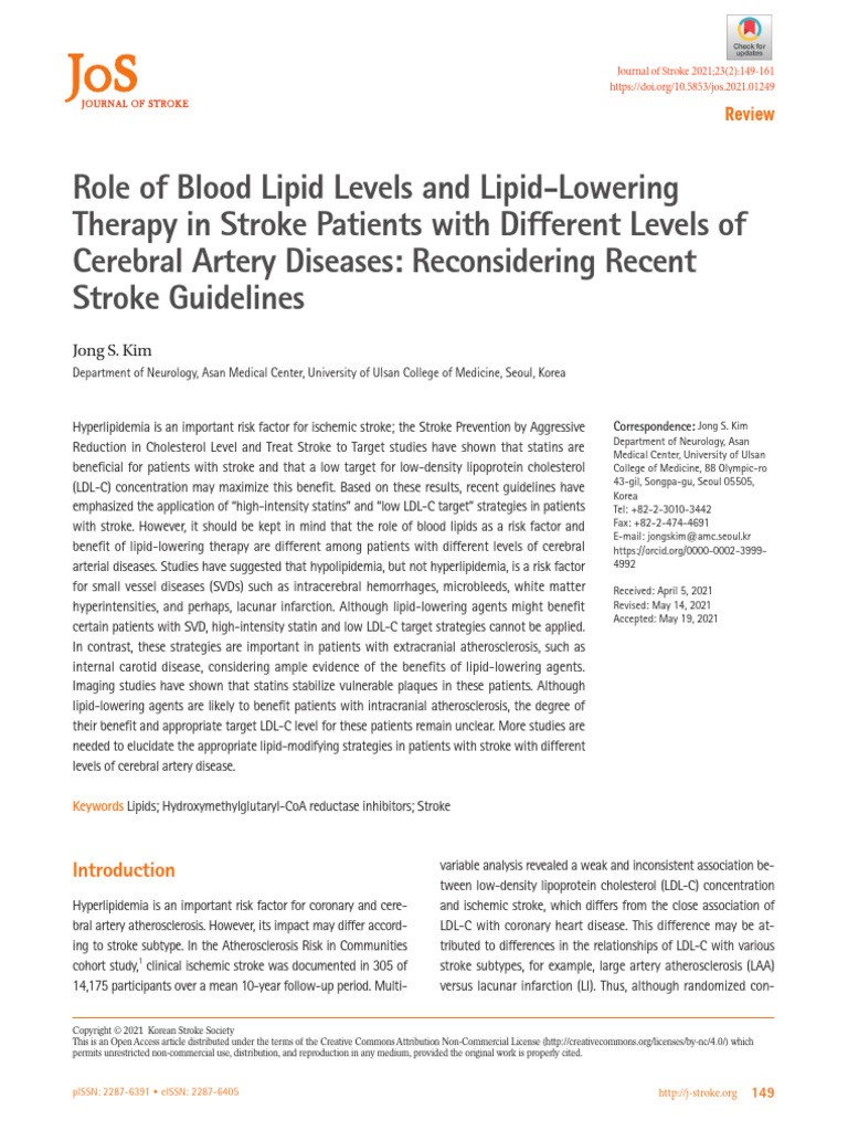 Jos 2021 01249jdfhjds | PDF | Stroke | Atherosclerosis