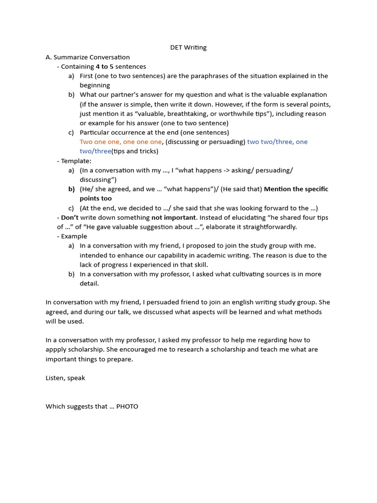 Duolingo English Test Template For Writing | PDF