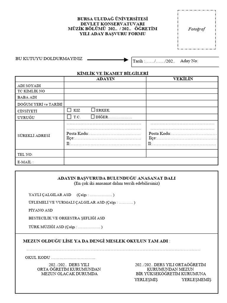 Aday Basvuru Formu | PDF