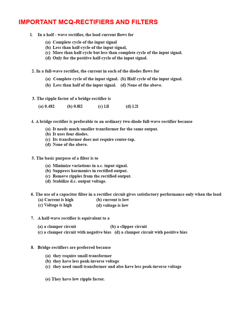 Rectifiers and Filters | PDF | Rectifier | Electrical Components