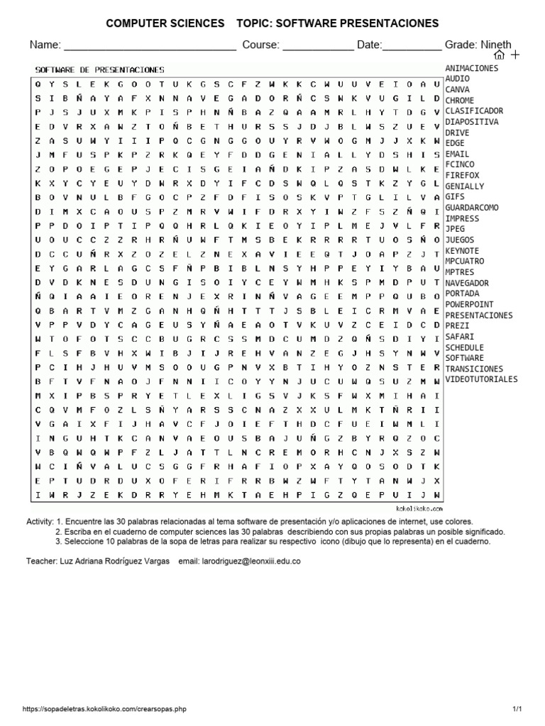 SOFTWARE - PRESNTACIONES - Sopas de Letras | PDF | Software | Informática