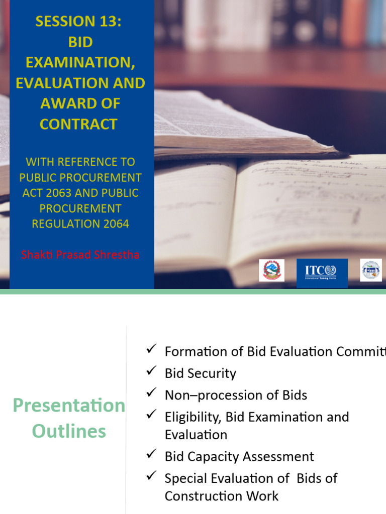 12-Works-Bid Evaluation and Contract Award-ITCILO | PDF | Prices ...