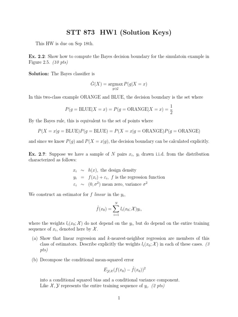 HW1 Solution | PDF | Regression Analysis | Mean Squared Error