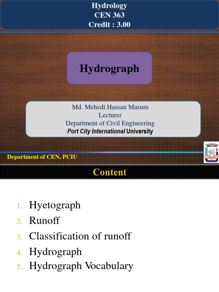 Hydrograph | PDF | Discharge (Hydrology) | Surface Runoff