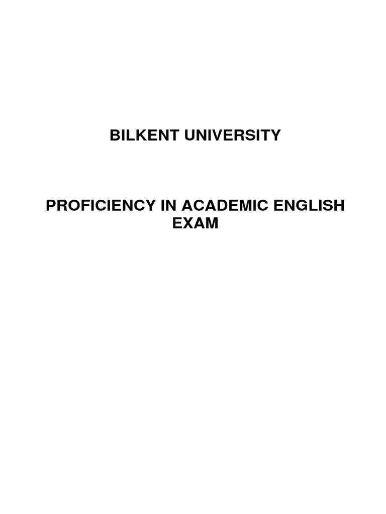 Bilkent University Pae Exam General Information | PDF | Human Communication | Linguistics