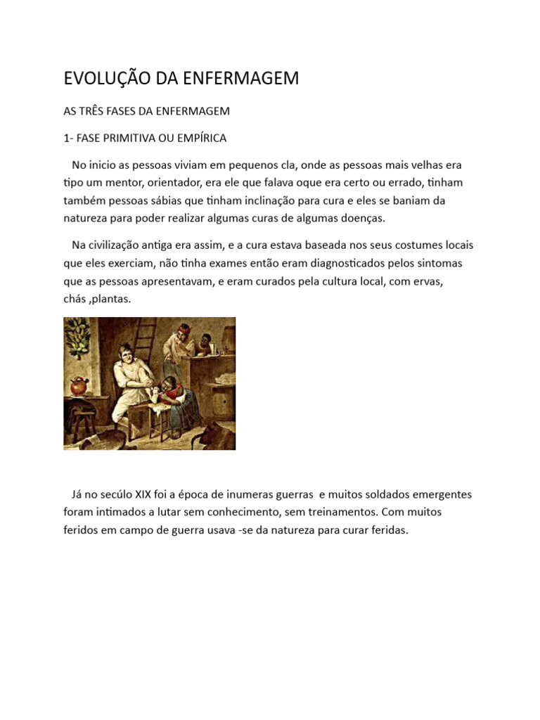 3 Fases Da Enfermagem | PDF | Florence Nightingale | Enfermagem