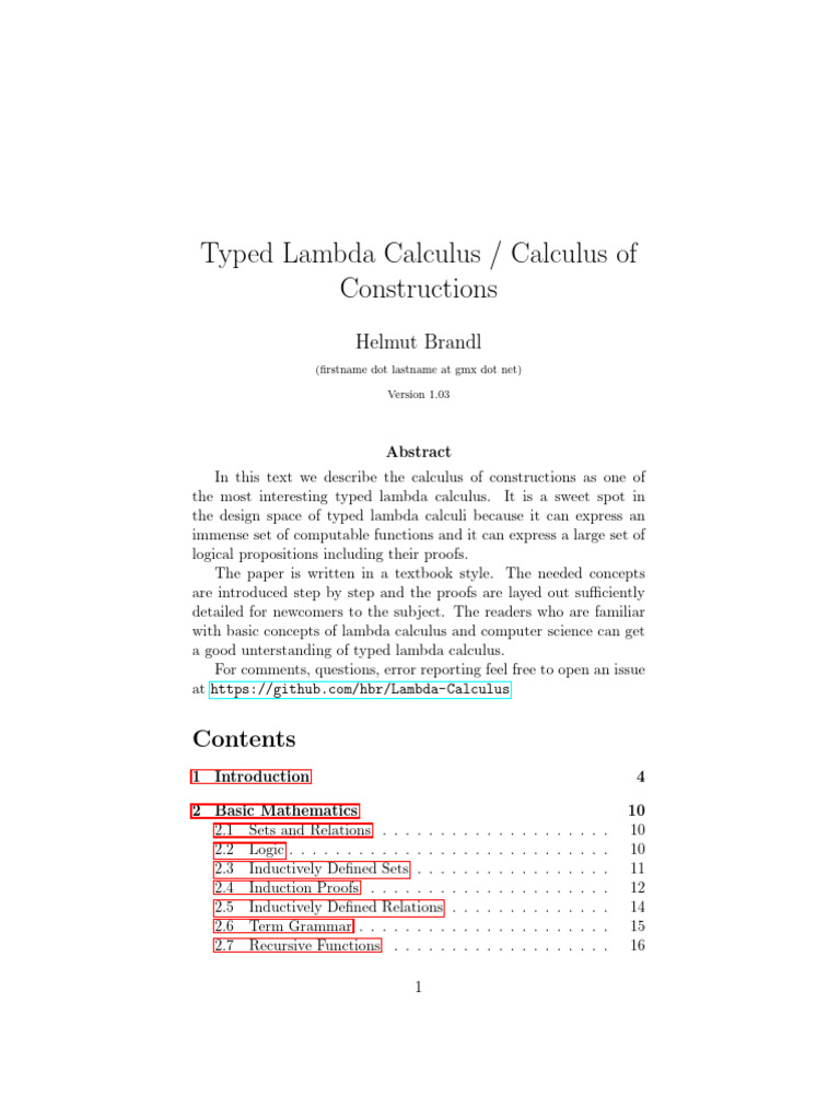 Typed Lambda Calculus / Calculus of Constructions | PDF | Data Type | Function (Mathematics)