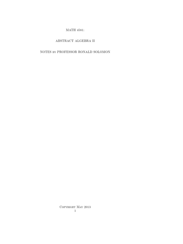 Solomon: Algebra 2 Notes | PDF | Basis (Linear Algebra) | Eigenvalues ...