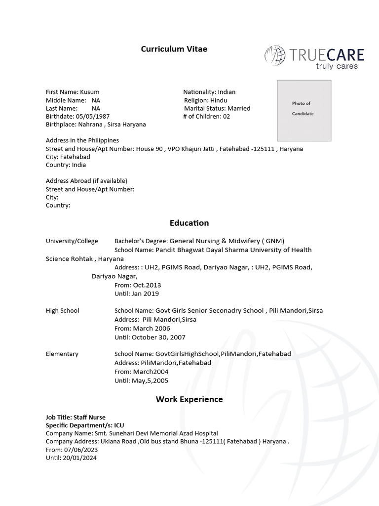 TC-Curriculum Vitae | PDF | Intensive Care Unit | Hospital