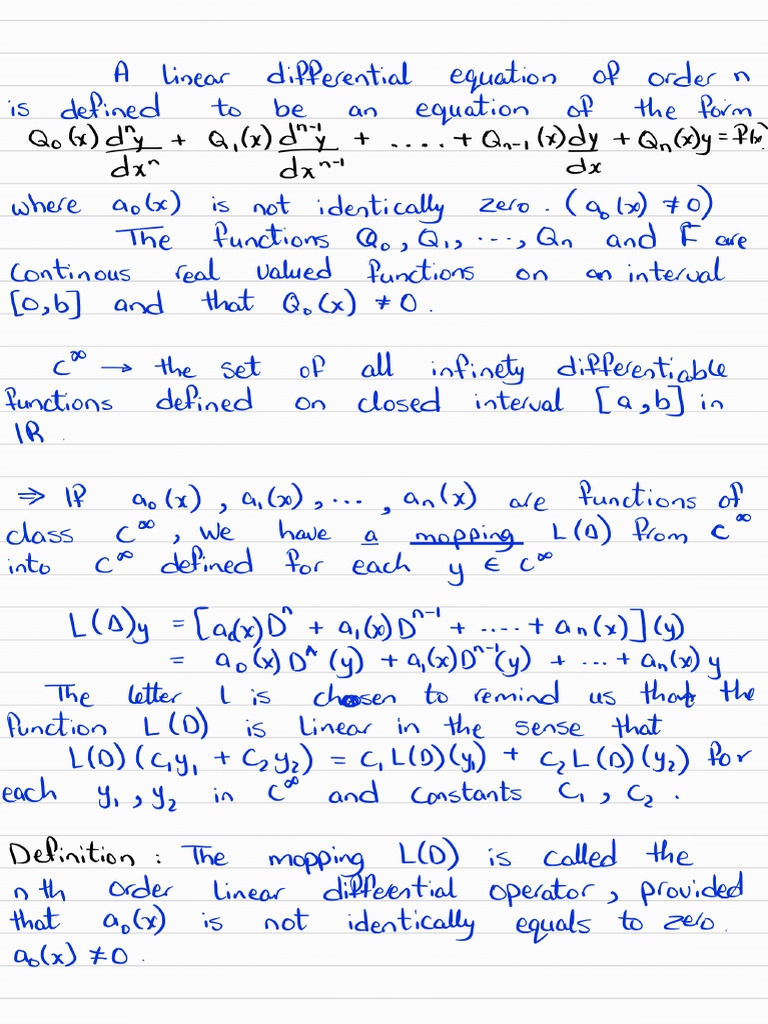 Higher Order Linear Differential Equations - 231128 - 155144 | PDF