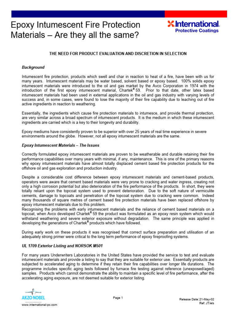 Epoxy Intumescent Fire Protection Materials | PDF | Epoxy | Corrosion