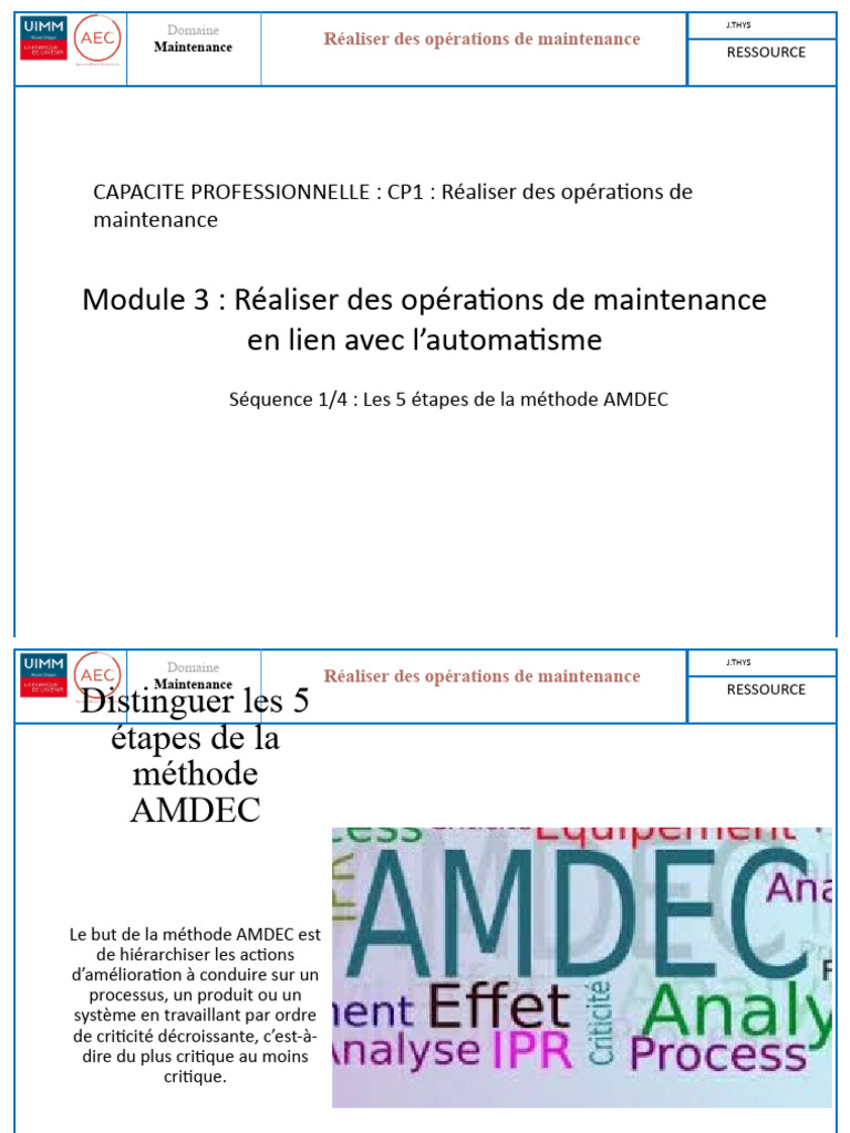 7- Méthode AMDEC | PDF | Ingénierie de fiabilité | Théorie des systèmes