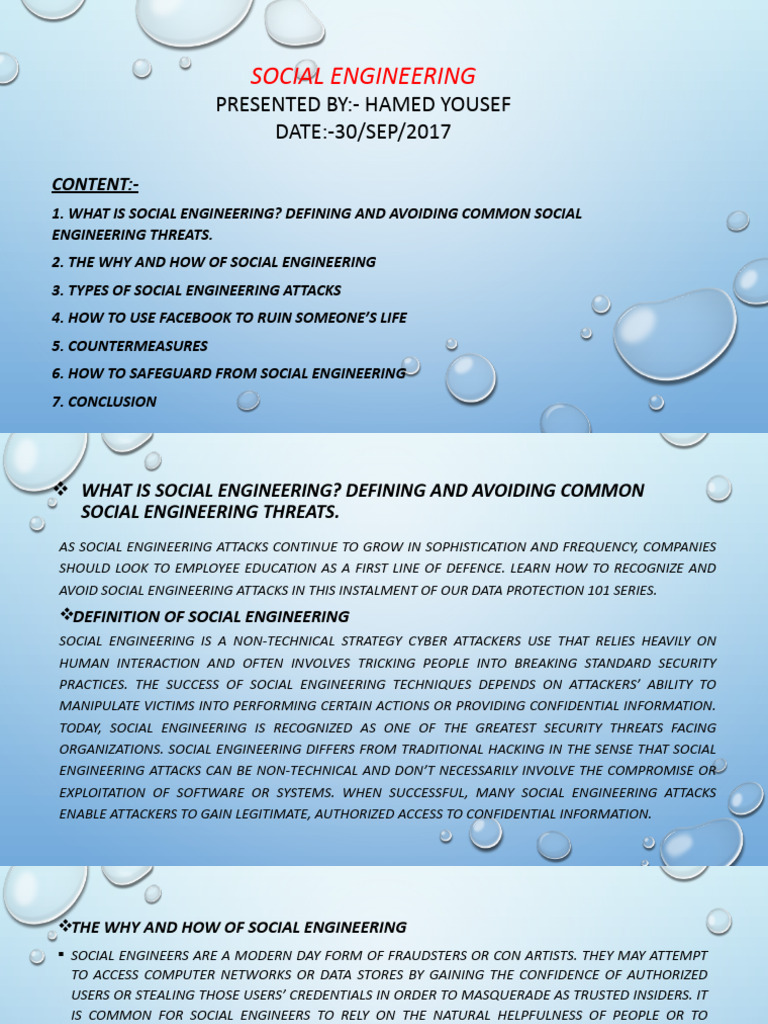 Social Engineering-New Microsoft PowerPoint Presentation | PDF | Social Engineering (Security ...