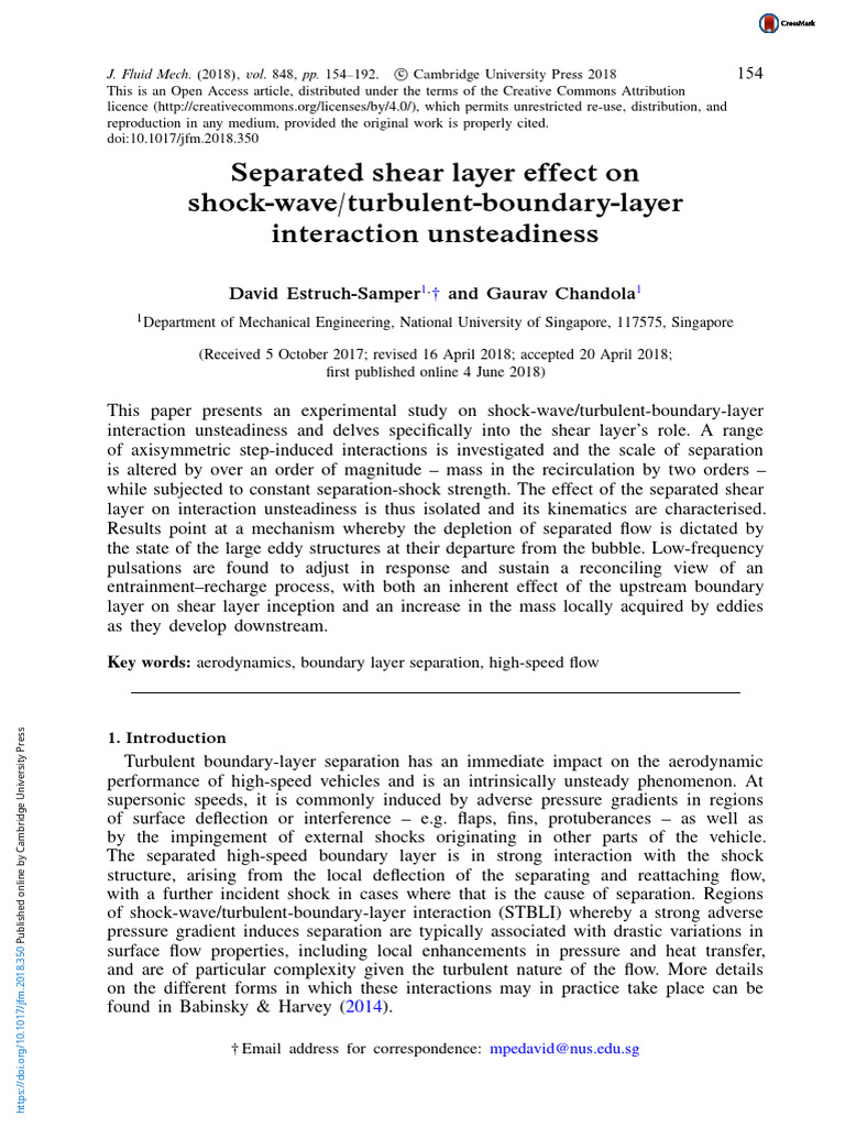 Separated Shear Layer Effect on Shock Waveturbulent Boundary Layer ...