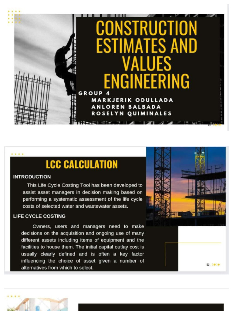 Group 4 Construction Estimate and Values Engineering | PDF