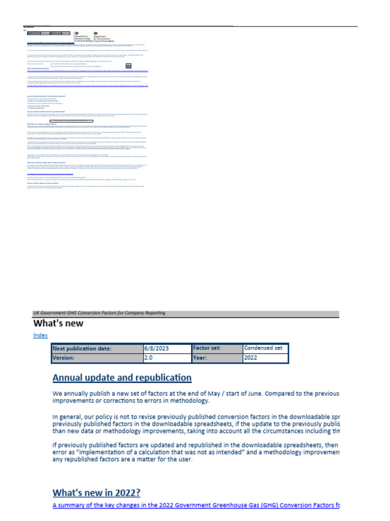 UK GHG Conversion Factors 2022 Guide | PDF | Greenhouse Gas | Chemistry