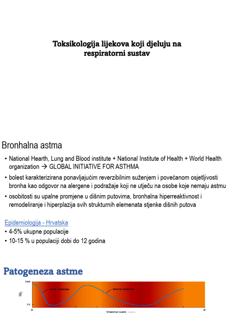 Toksikologija Lijekova Koji Djeluju Na Respiratorni Sustav | PDF