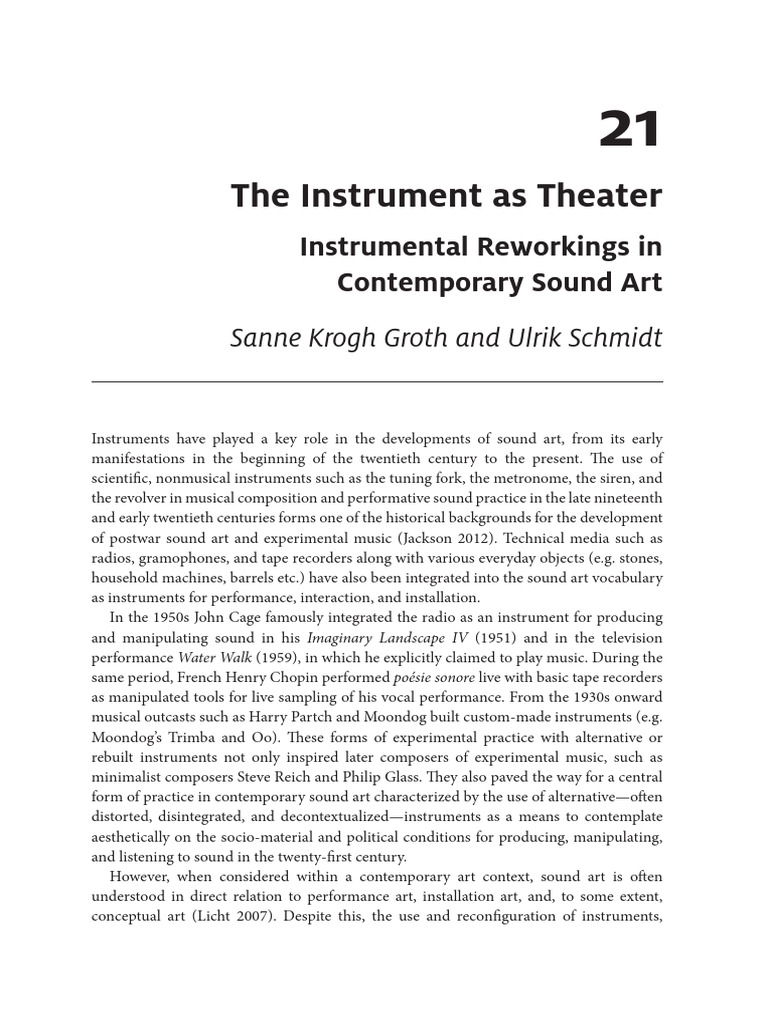 The Instrument As Theater Instrumental | PDF | Musical Instruments | Piano